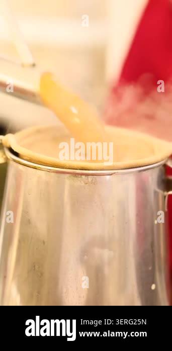 tea pouring process in commercial beverage service. High quality 4k ...