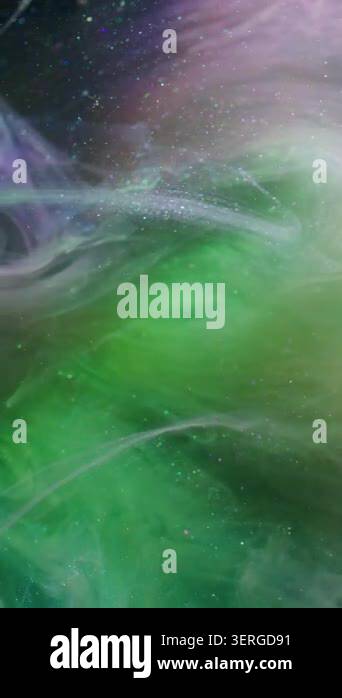 Vertical video. Fume water. Cloud vapor. Blur purple yellow color ink ...