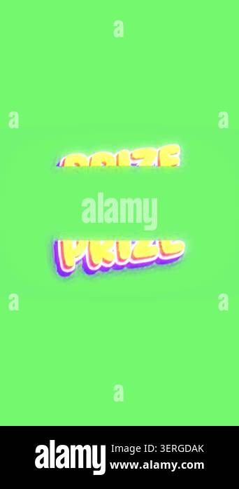 Motion animation text design. Colorful 3d prize pool text on a bright ...
