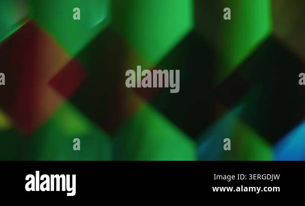 Cube geometric. Blur shape flare. Defocused yellow green neon color ...