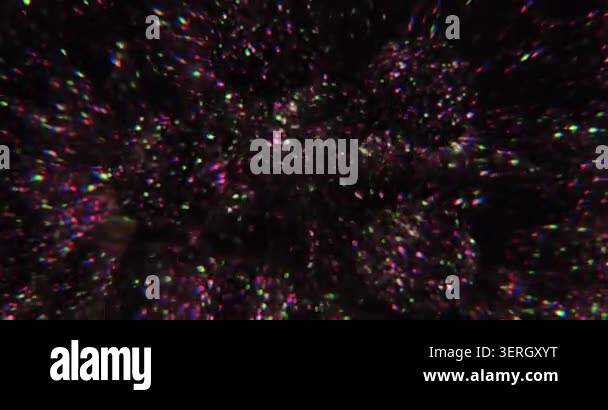 Defocused kaleidoscope flare. Glow light. Purple blue yellow color lens ...