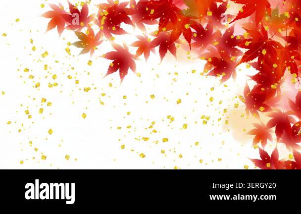 Floating Red Maple Leaves With Gold Flakes 4K Stock Video Footage - Alamy