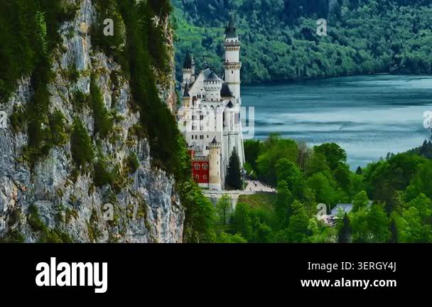 Aerial view of Neuschwanstein Castle in Bavaria Germany at summer Stock ...