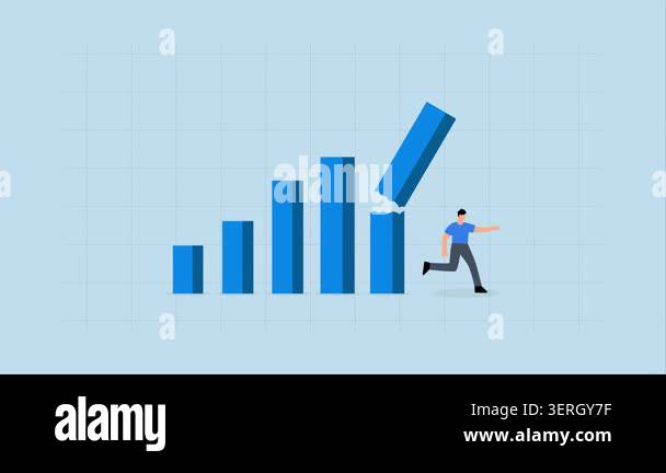 Economic recession from high inflation, 4k animation of Businessmen ...