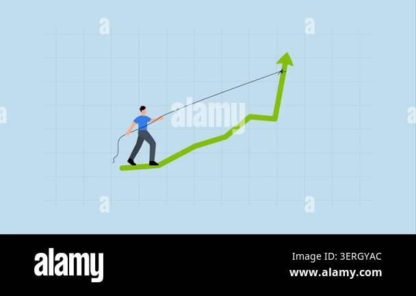 Increase sales or investment profit, 4k animation of Entrepreneur ...