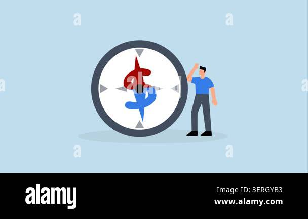 Economic direction or investment trend, 4k animation of Businessman ...