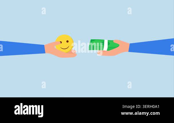 Money can buy happiness, 4k animation of businessman offers cash to ...