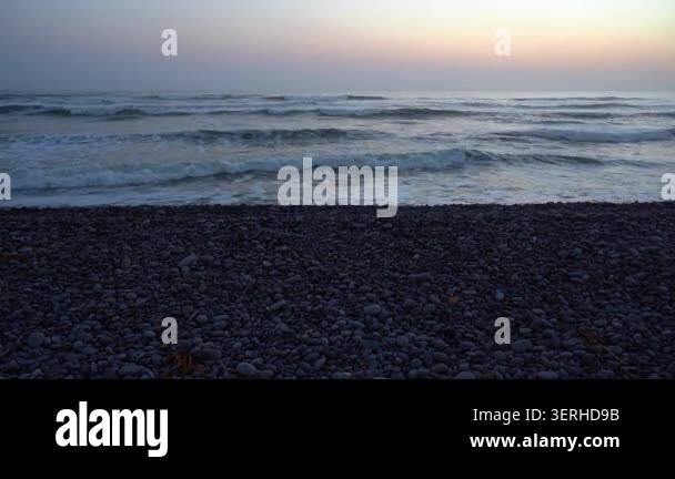 Atlantic Ocean waves crashing at sunset at Terrace Bay in the Skeleton ...