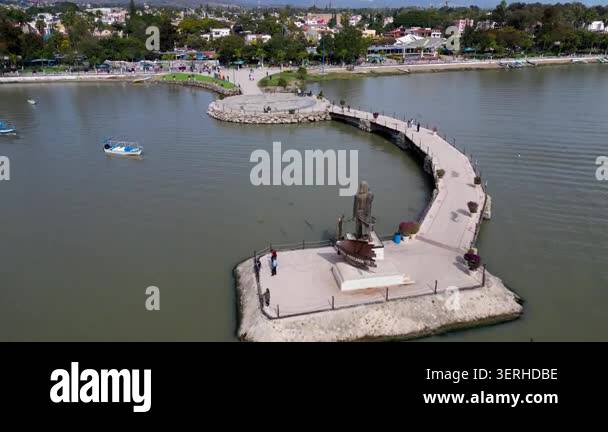 Aerial perspective of the popular pier and compass rose platform on ...