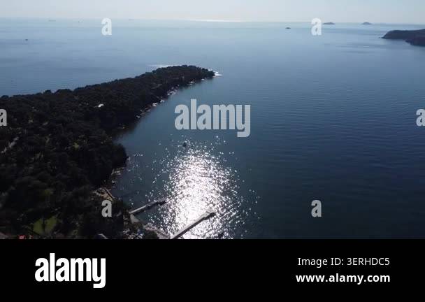 aerial drone shot. beautiful seascape with sea water Stock Video ...