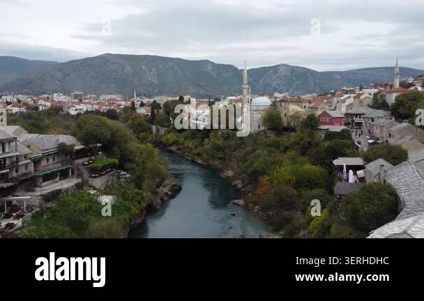 aerial view of the bridge in the city Stock Video Footage - Alamy