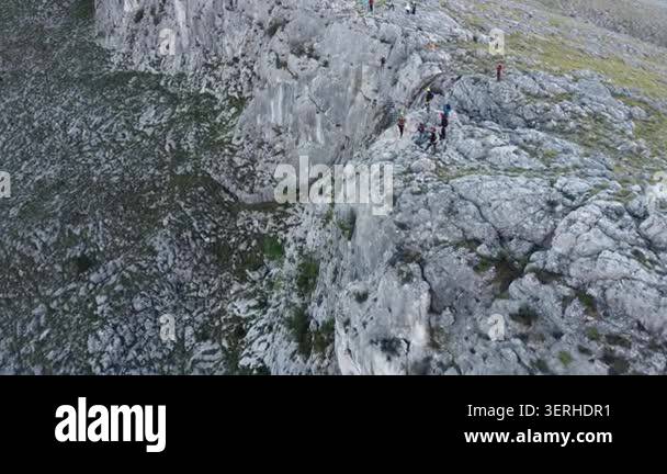 people climbing up the rock in the mountain, austria Stock Video ...