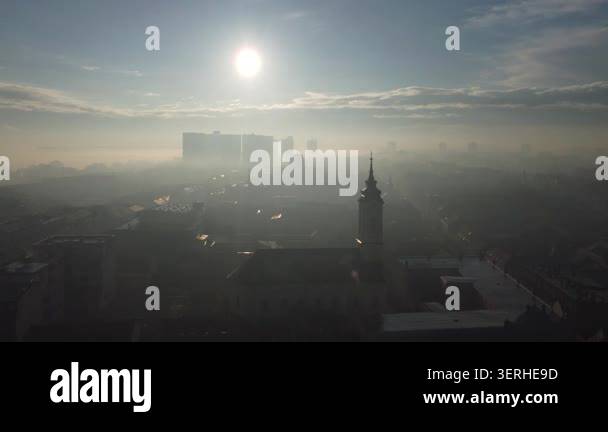 aerial view of old city in the morning Stock Video Footage - Alamy