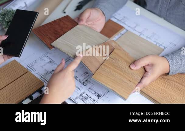 Professional interior design and client collaboration on choosing floor ...