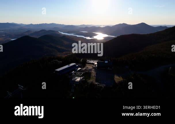 view from the top of a mountain with a beautiful sunset. high quality ...