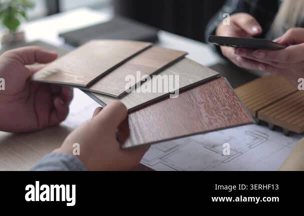 Professional interior design and client collaboration on choosing floor ...