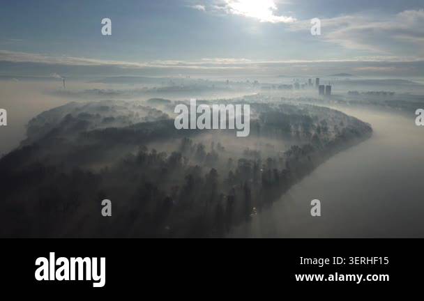 aerial view of city at sunrise Stock Video Footage - Alamy