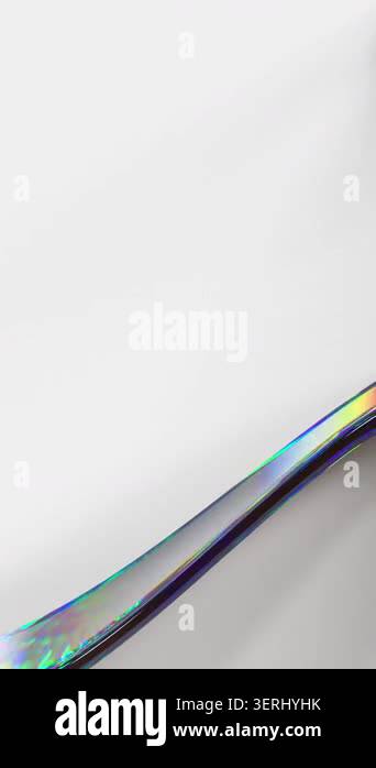 Abstract 3D glass wave emerging from white surface. Features elegant ...