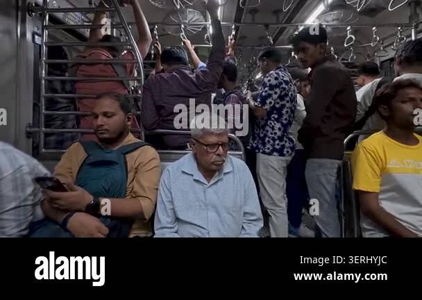 Mumbai, India - 03 June 2026 : Indian passengers traveling on a busy ...