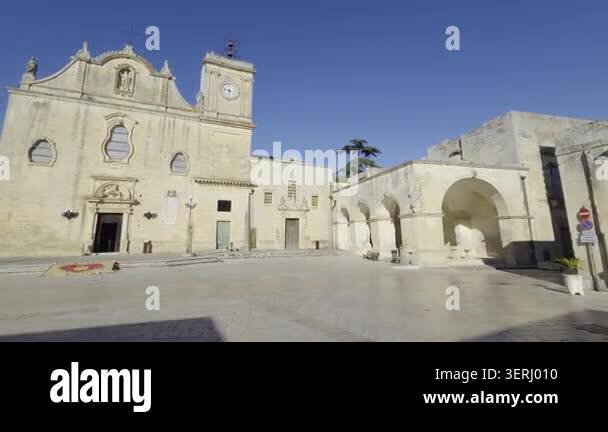 The building of an ancient church in Melpignano, a medieval town in the ...