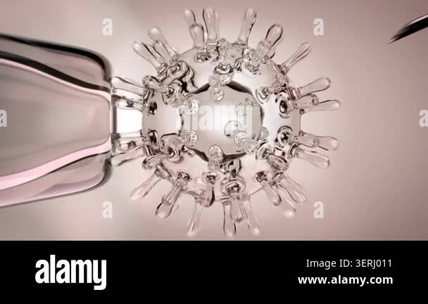 Detailed 3D render of artificial fertilization of a human egg cell in a ...