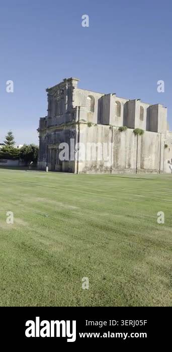 The building of an ancient church in Melpignano, a medieval town in the ...