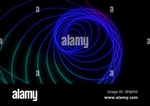 Abstract animation of neon loop. Journey through abstract dotted ...