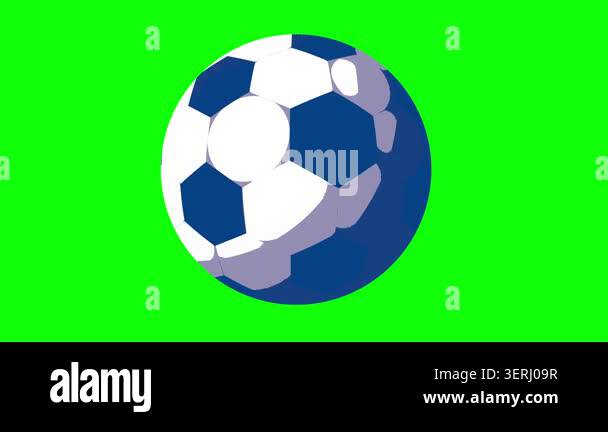 Comic style soccer ball spinning. Seamless loop animation on green ...