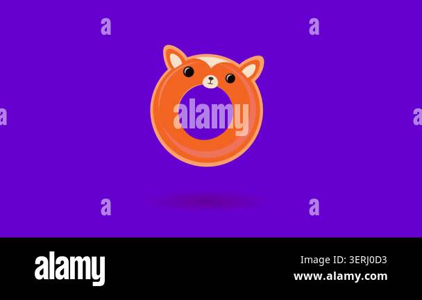 Kawaii fox donut. Sweet animal shaped dessert animation Stock Video ...