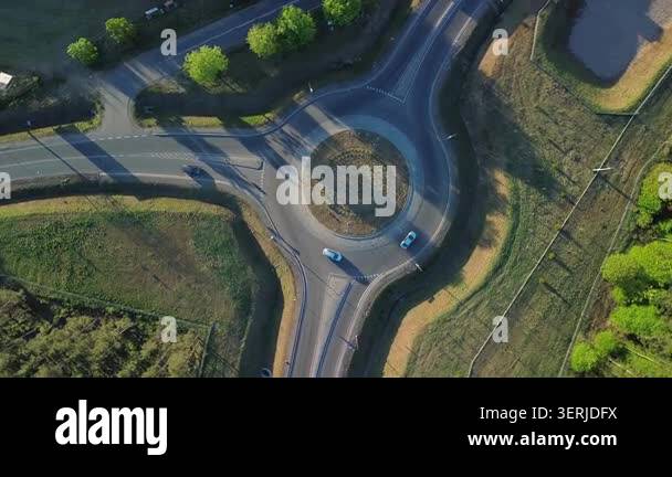 Aerial View of Roundabout and Roads in Bratian 4K ProRes Stock Video ...