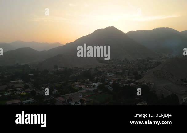 Atmospheric drone video of the Andean foothills in Cieneguilla, Peru ...
