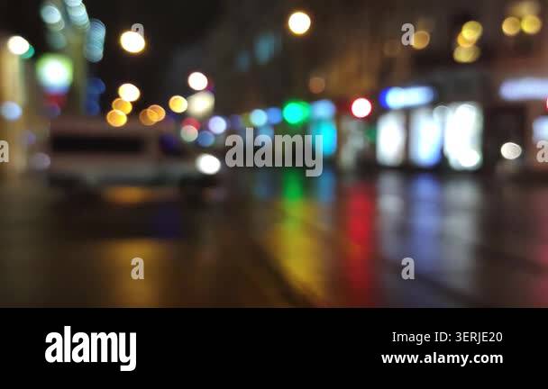 blurred background of night city lights Stock Video Footage - Alamy
