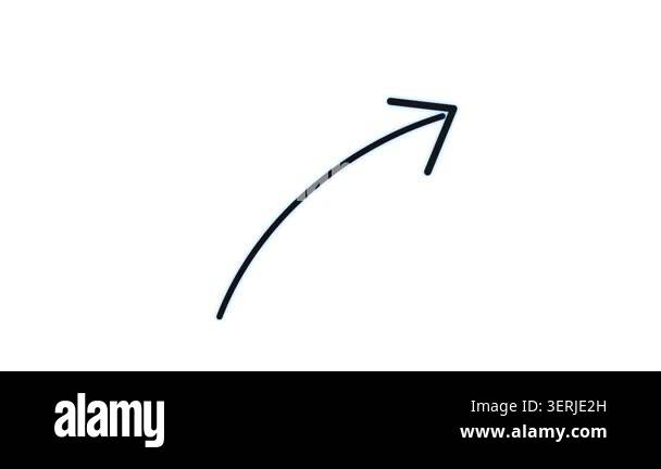 Curved arrow pointing on white background Stock Video Footage - Alamy