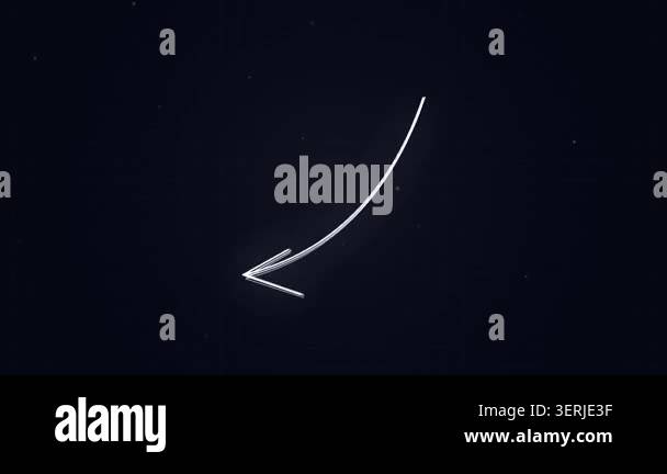 Doodle arrows graphic motion pointing down on dark background Stock ...