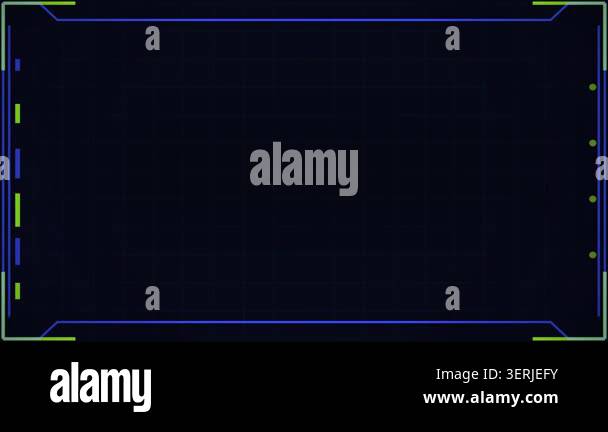 Holographic screen frame overlay with grid background Stock Video ...