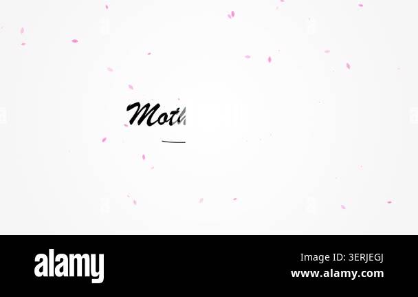 Mother's Day text animation with falling pink petals Stock Video ...