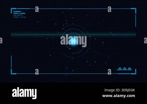 Holographic screen frame HUD interface with target scanning data ...