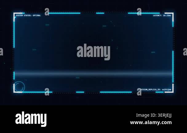 Holographic screen frame HUD with digital status interface Stock Video ...