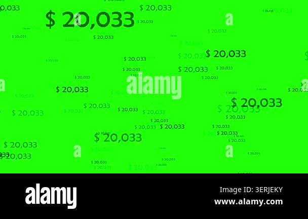 4k flying money animation on green screen chroma key concept of digital ...