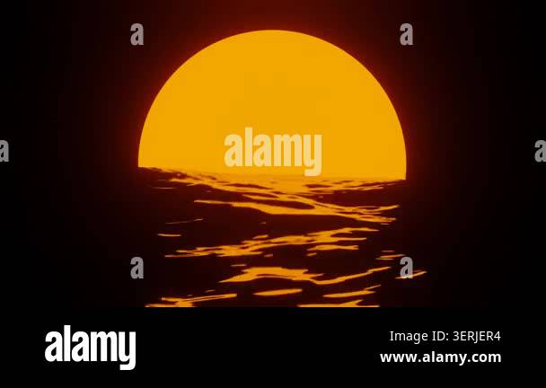 silhouette of the sunset in the sea, the sun is reflected in the waves ...