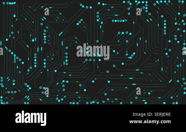 4K seamless loop of print circuit technology cyber and futuristic ...