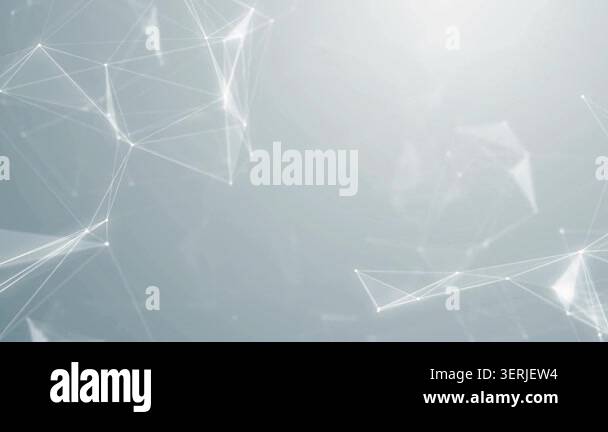 3D render of abstract Plexus white moving dots and lines geometrical ...