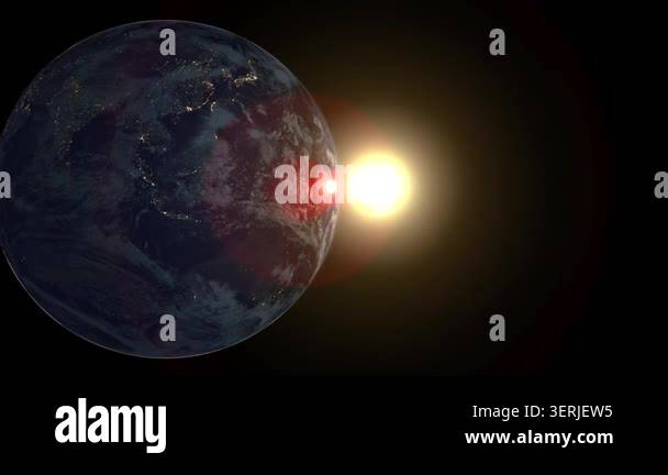 planet earth and the sun Stock Video Footage - Alamy