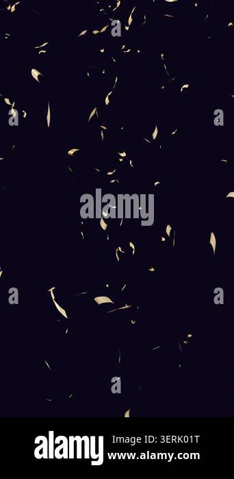 Bright golden confetti falling on black. Animated abstract random ...