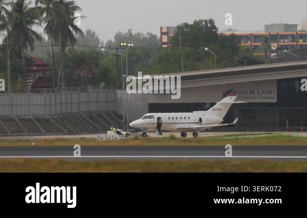 PHUKET, THAILAND - MARCH 6, 2025: A Siam Land Flying Hawker-850XP ...