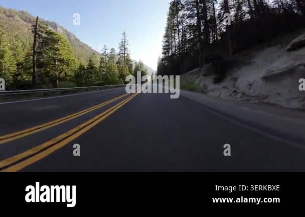 North California Eldorado National Forest Highway 04 Front View Driving ...