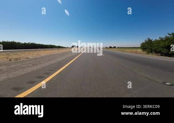 Central California 5 South Stockton to Westley 03 Front View Driving ...