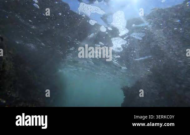 Pacific Ocean Underwater Waves at Shore Slow Motion 120fps Stock Video ...