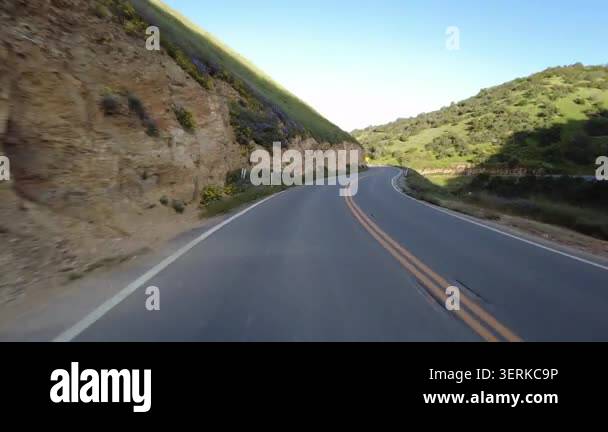 Carrizo Plain Highway 58 E Mountain Canyon 06 Rear View Driving Plates ...
