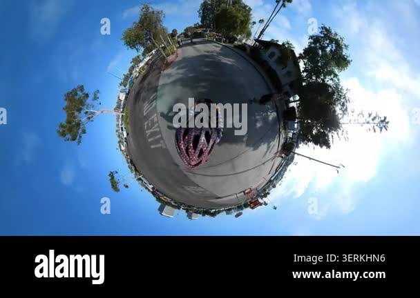 Marina Del Rey Boat Launch Cycling Tiny Planet 04 California USA Stock ...